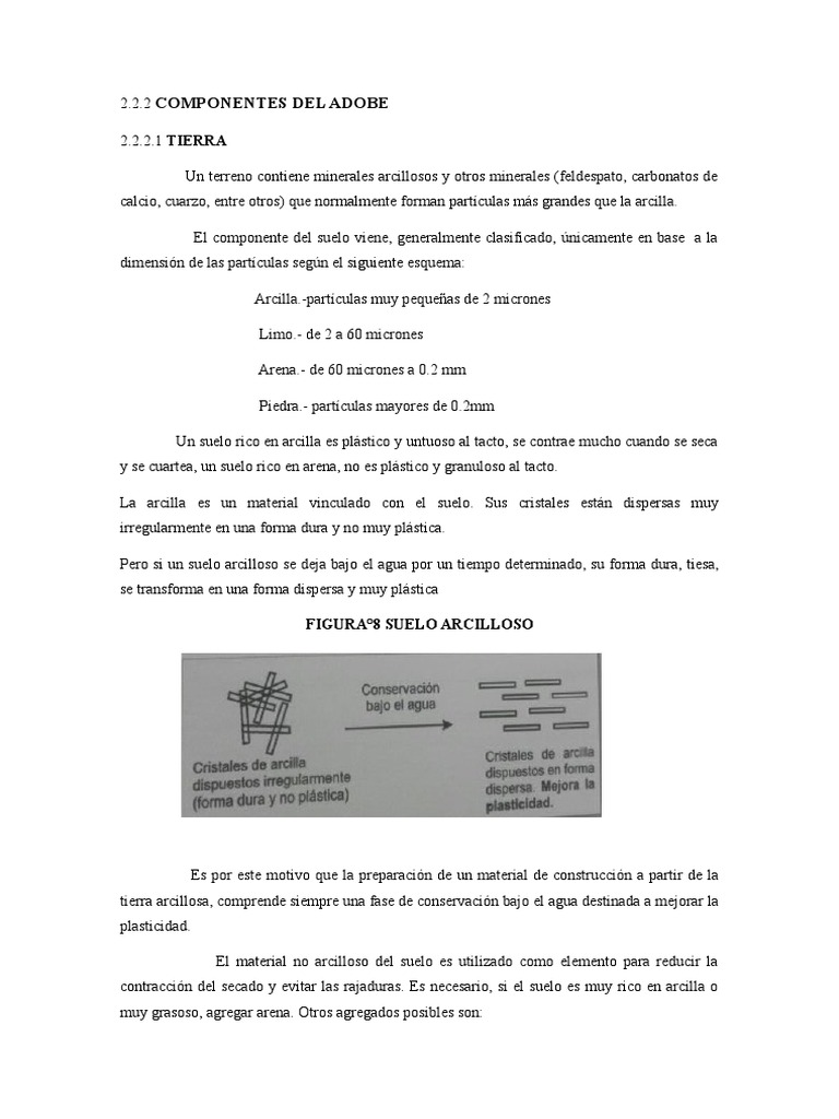 Componentes Del Adobe | PDF | Arcilla | Suelo