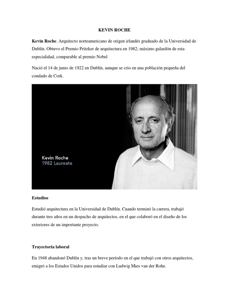 Kevin Roche | PDF | Arquitecto | Diseño