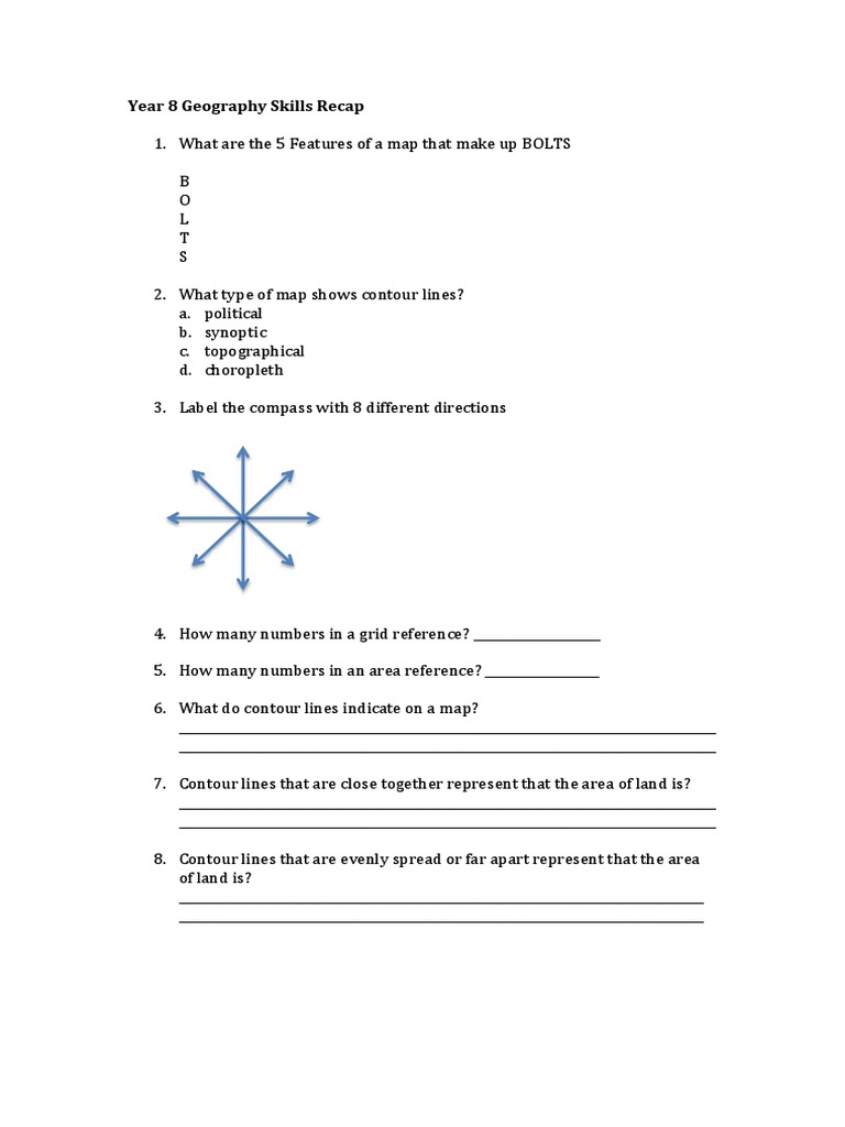 Year 8 Geography Skills Overview | PDF
