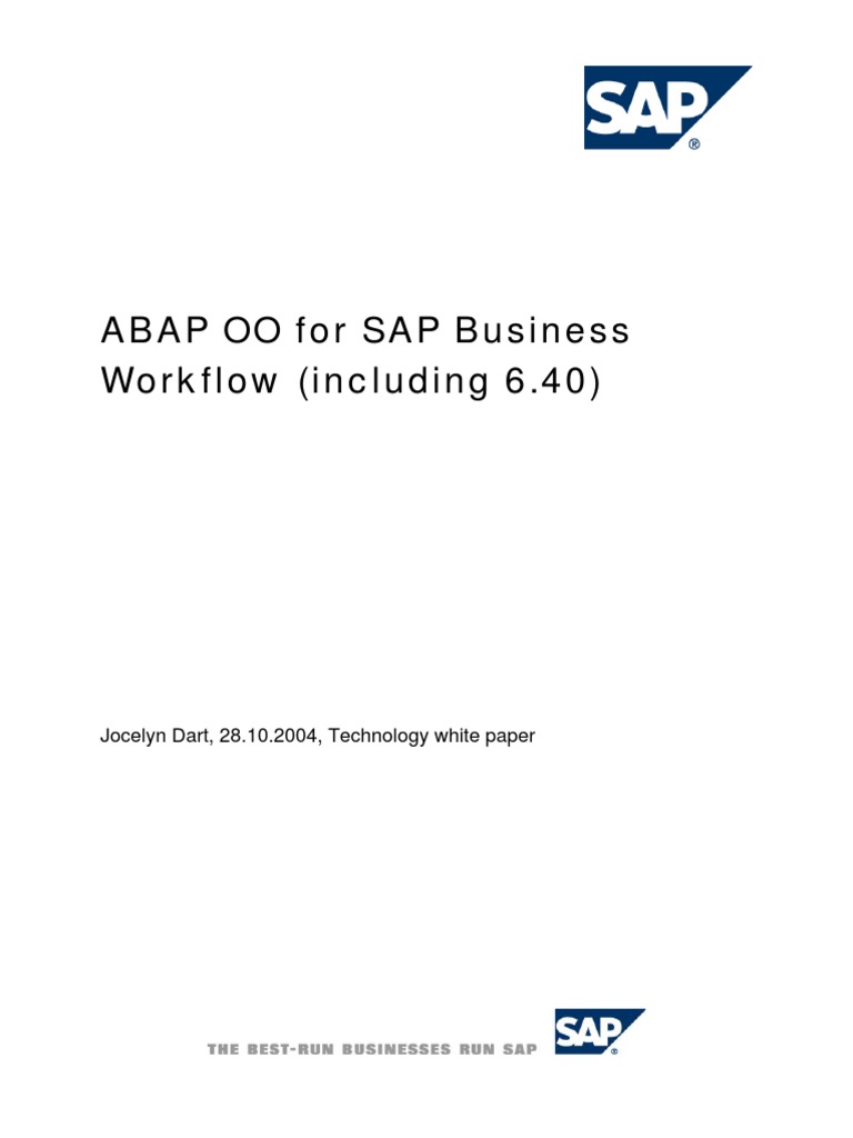 ABAP OO for SAP Workflow Guide | PDF | Method (Computer Programming) | Class (Computer Programming)
