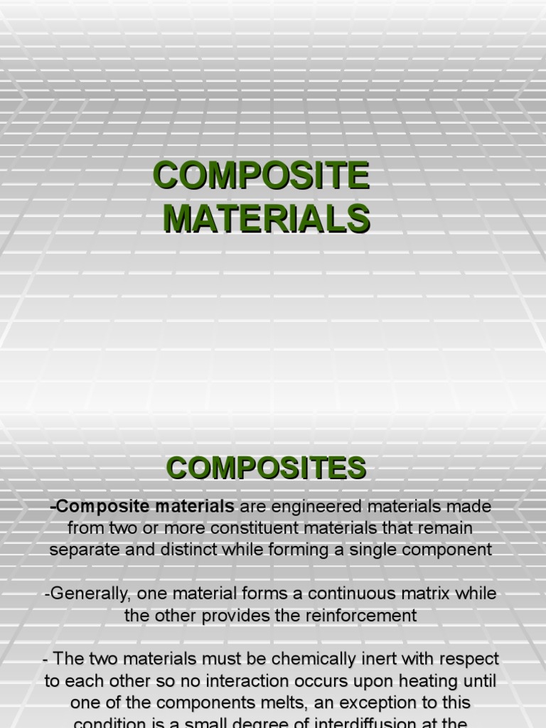 Composite Lecture Main | PDF | Composite Material | Chemistry