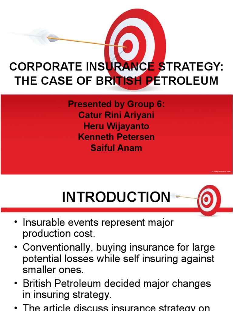 Corporate Insurance Strategy: The Case of British Petroleum | PDF ...