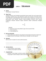 Tekanan Zat Dan Penerapannya Dalam Kehidupan Sehari-Hari: Kelas 8 Semester 2 | PDF