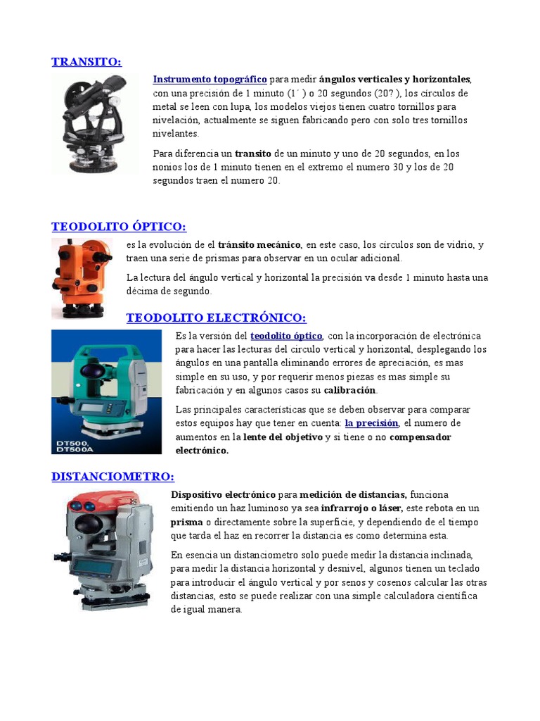 Transito:: Instrumento Topográfico | PDF | Sistema de Posicionamiento ...