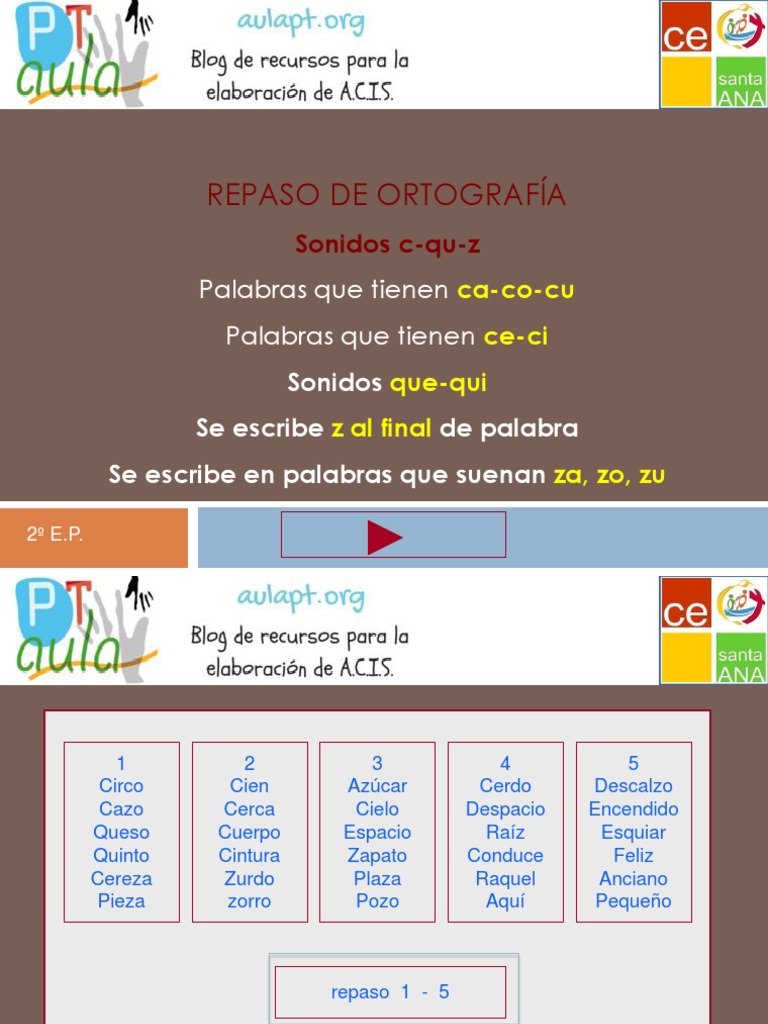 Ortografía C Z Qu | PDF