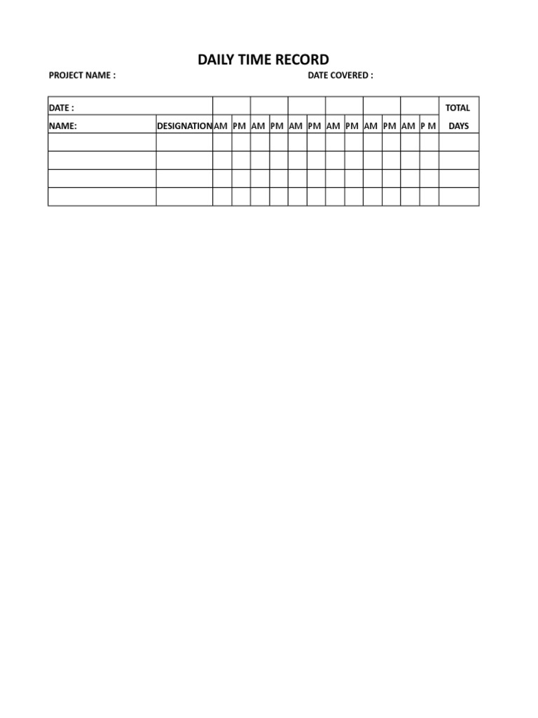 Daily Time Record | PDF