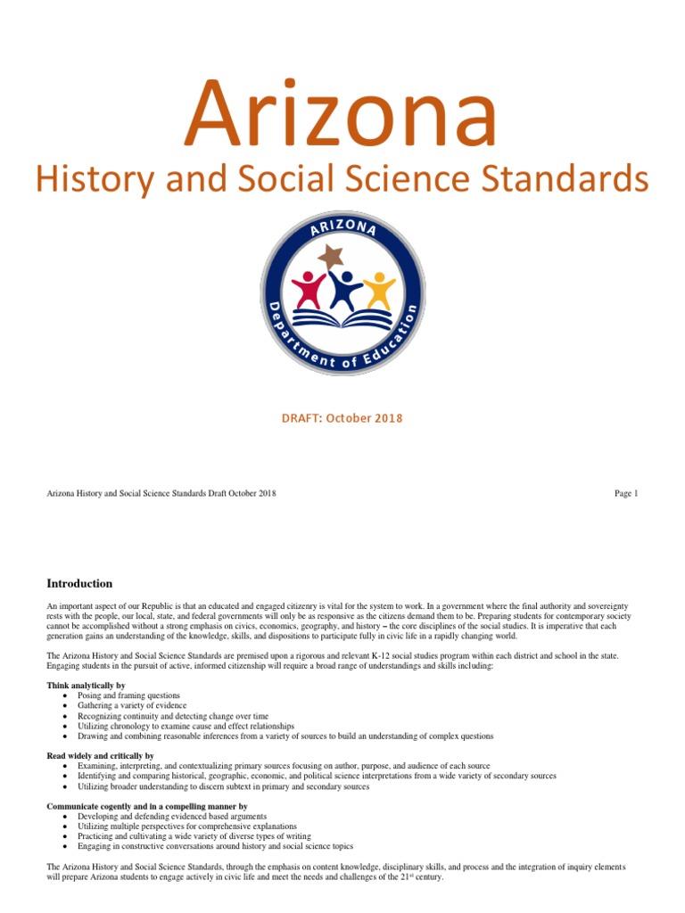 AZ Hist. and Social Standards | PDF | Curriculum | Geography