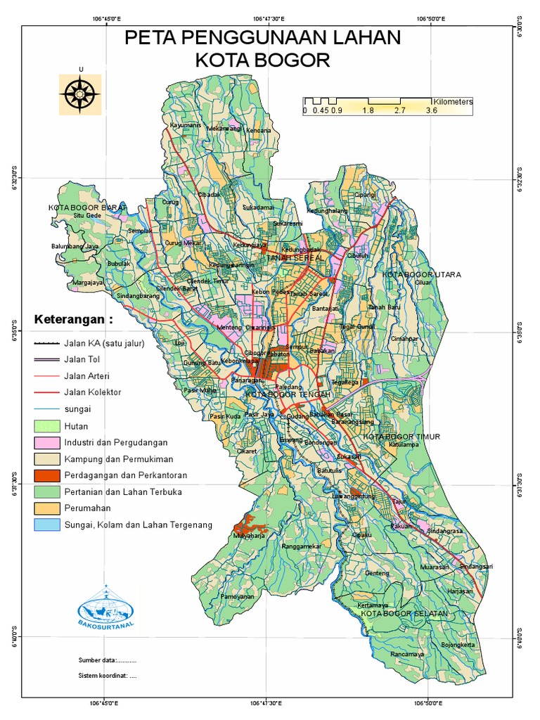 Peta Penggunaan Lahan Kota Bogor | PDF