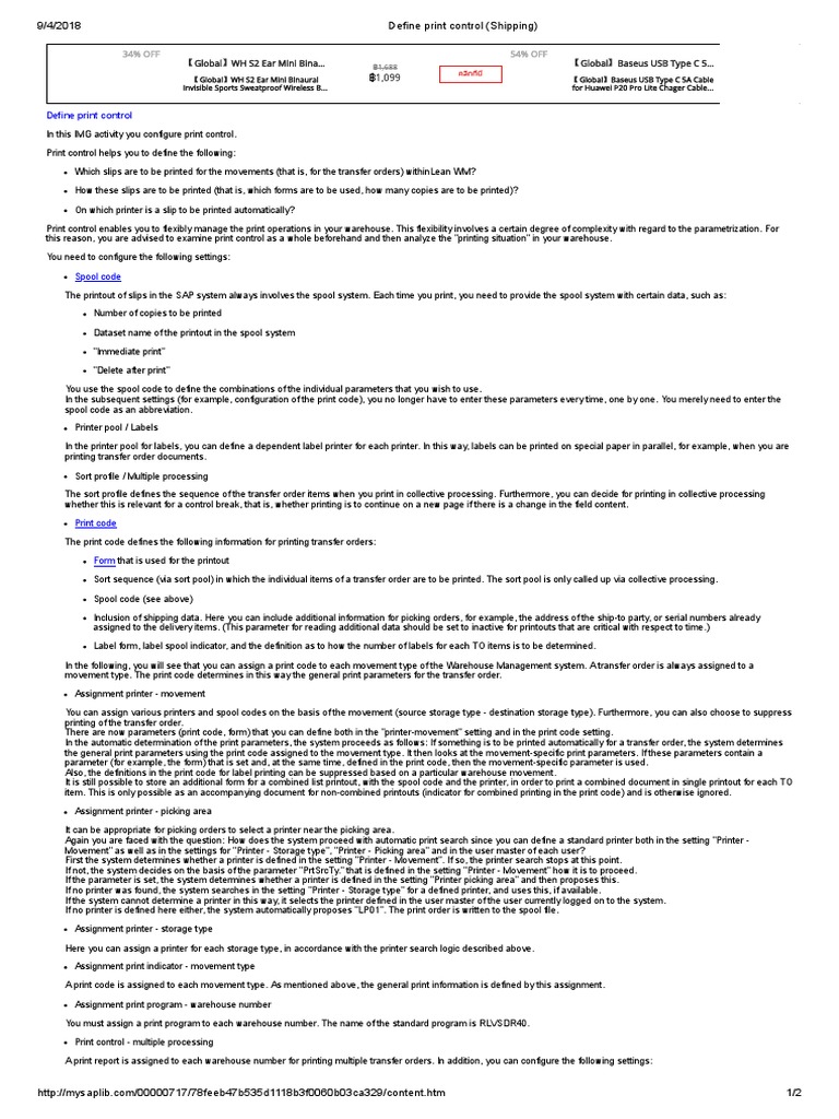 Define print control settings in Lean WM | PDF | Printer (Computing) | Parameter (Computer ...
