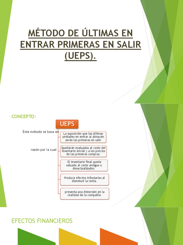 Método UEPS: Concepto y Efectos | PDF | Inventario | Contabilidad