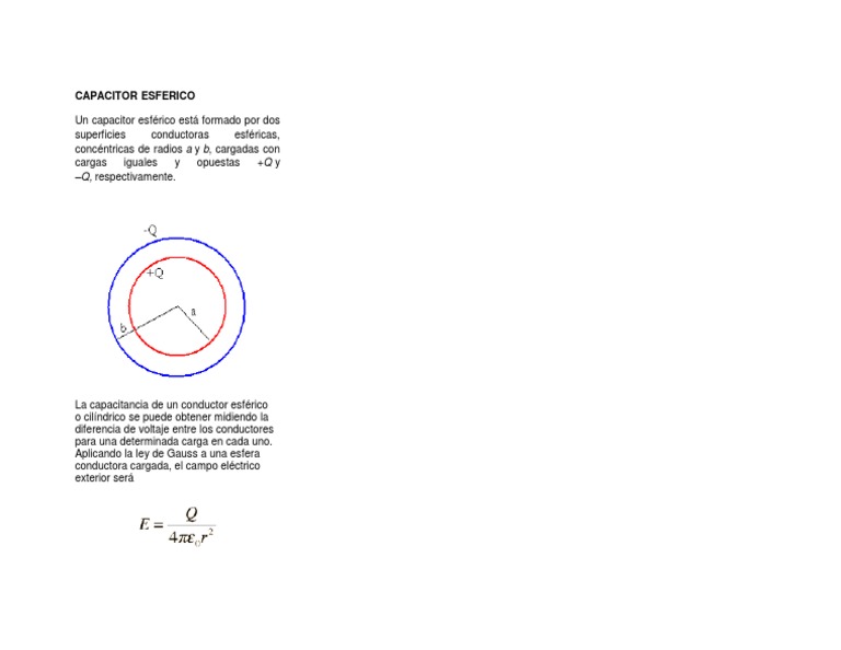 Capacitancia de un Capacitor Esférico | PDF | Métodos y materiales de ...