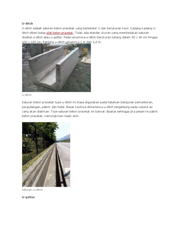 Saluran Beton Pracetak: U-Ditch dan L-Gutter | PDF | Seni | Teknologi ...