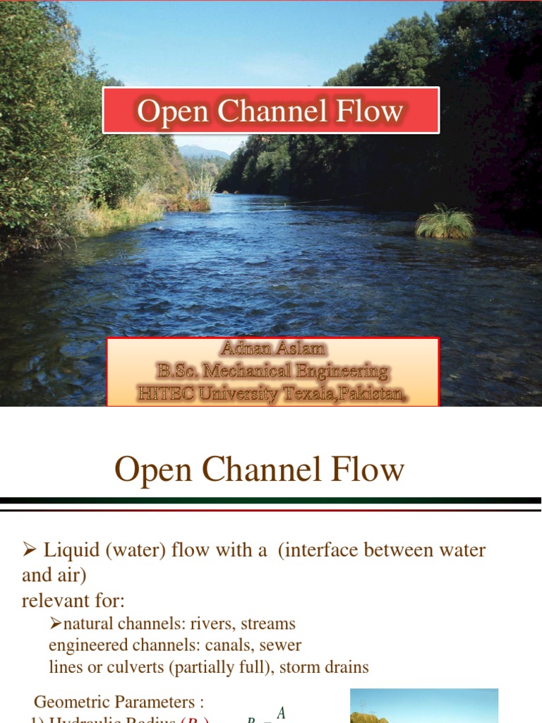 Open Channel Flow: Monroe L. Weber-Shirk S Civil Environmental ...