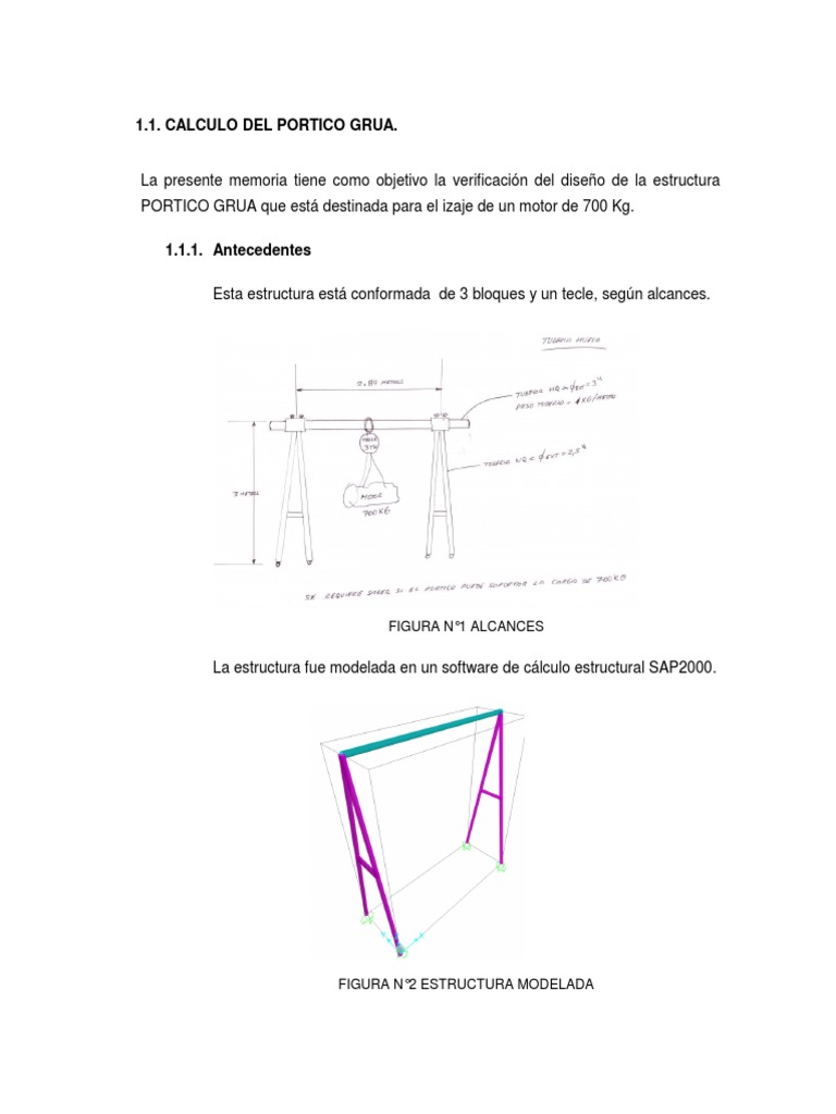Análisis estructural y verificación de un portico grúa mediante ...