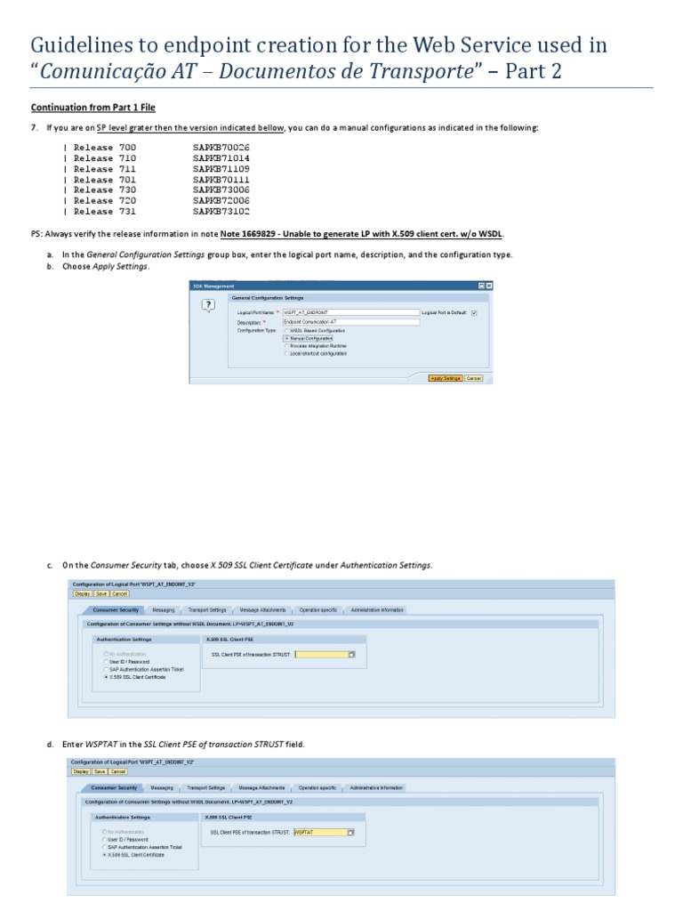 Guidelines For Endpoint Config2 v2 | Download Free PDF | Soap | Web Service