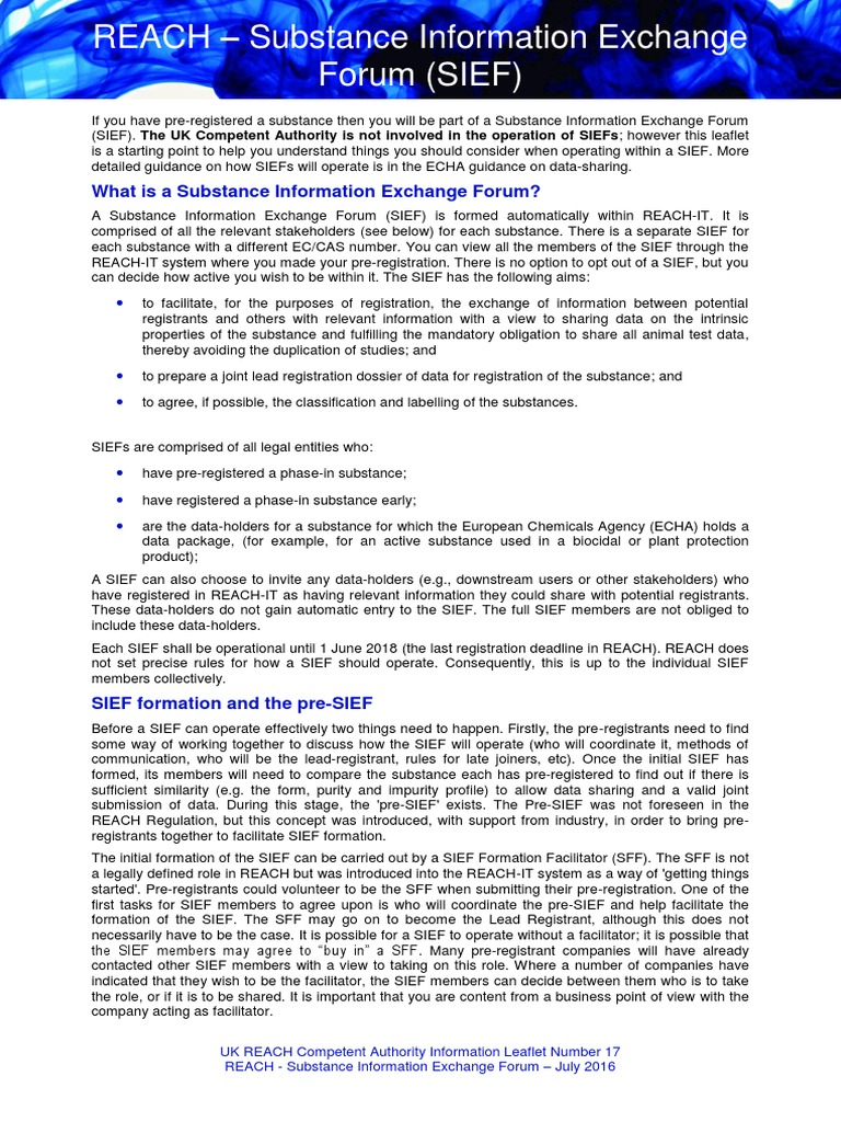 What Is A Substance Information Exchange Forum? | PDF | Chemical ...