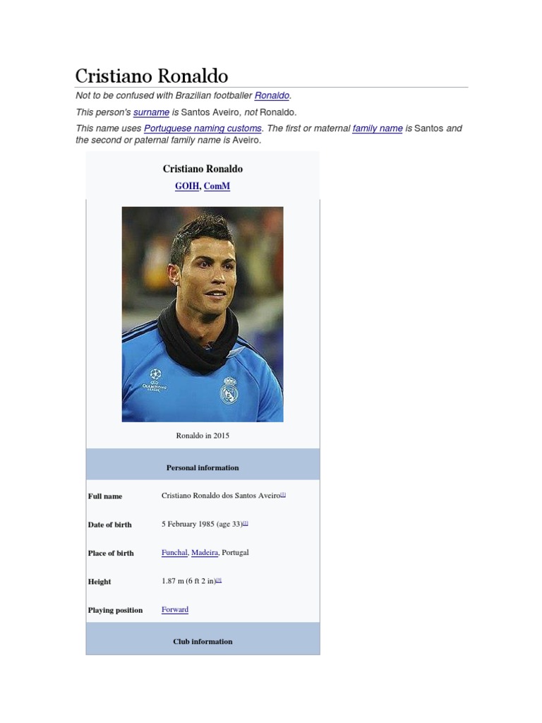 Cristiano Ronaldo | PDF | Sports Organisations | Association Football