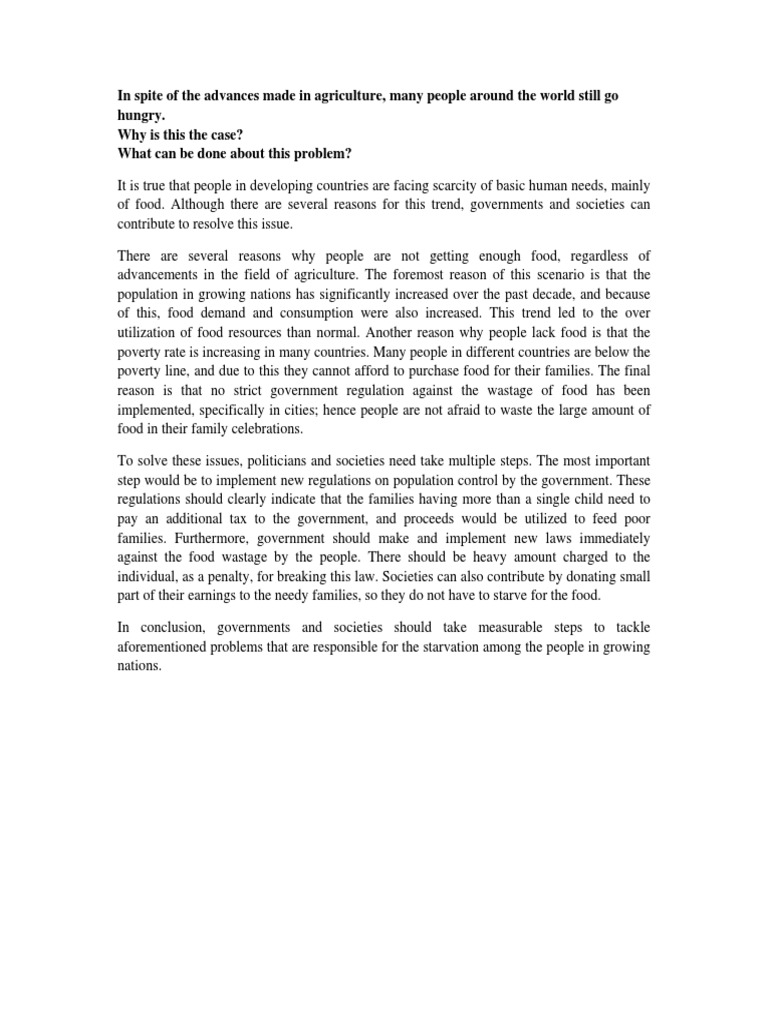 Agriculture Essay | PDF