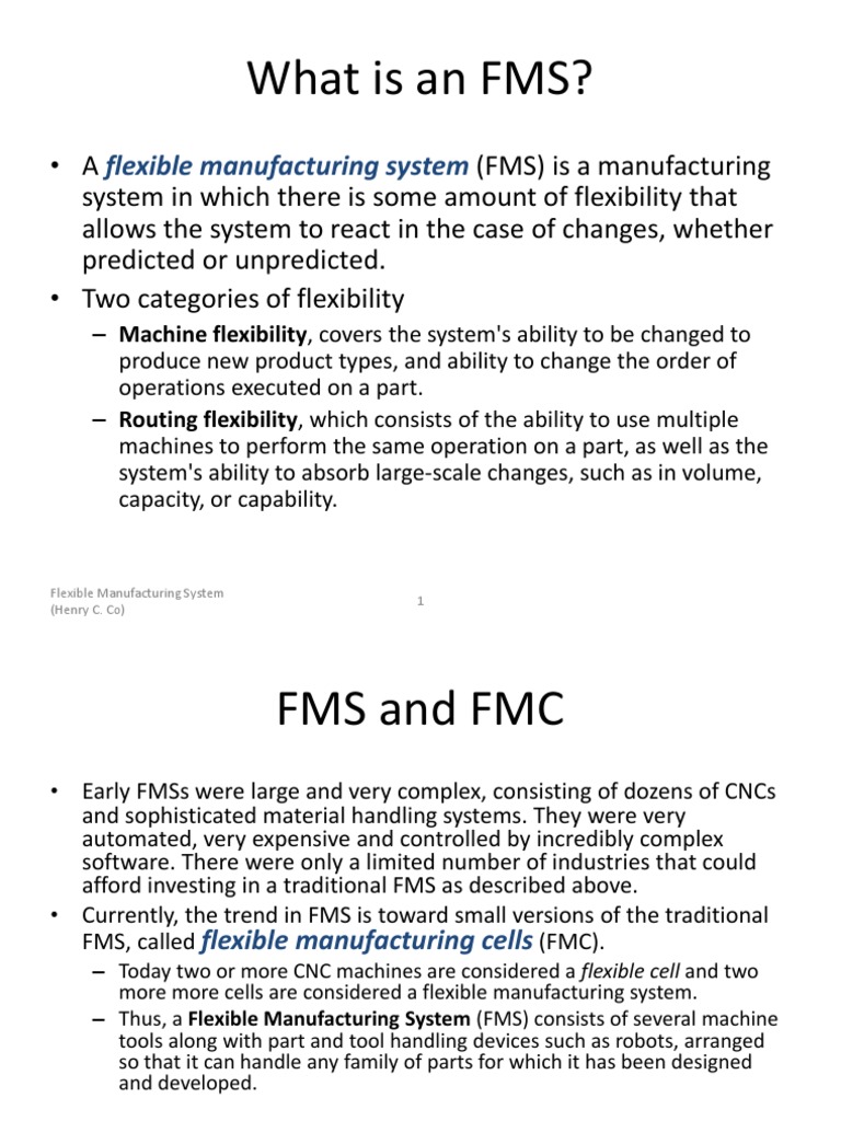 What Is An FMS?: Flexible Manufacturing System | PDF | Automation ...