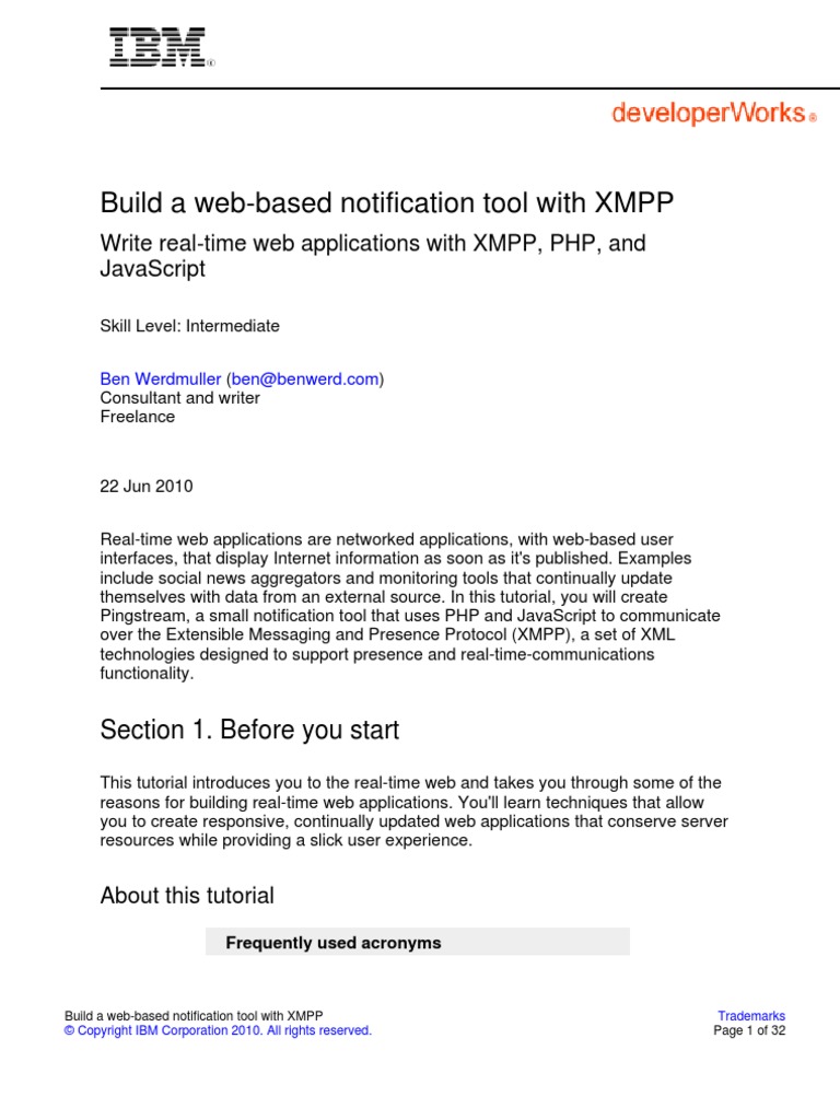 Xmpp-Real Time Web | PDF | Ajax (Programming) | Web Application