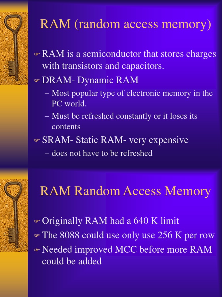 RAM (Random Access Memory) : RAM Is A Semiconductor That Stores Charges ...