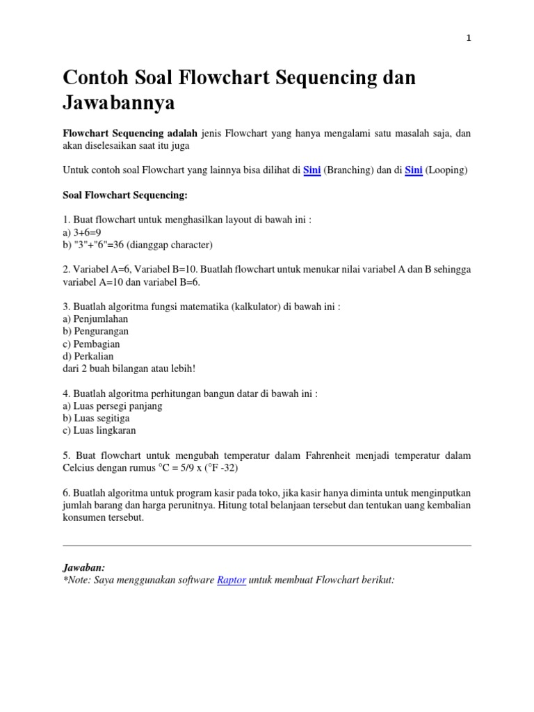 Contoh Soal Flowchart Sequencing | PDF