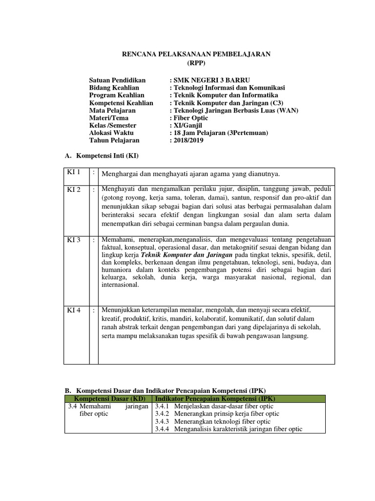 RPP Siklus 1 PPL | PDF