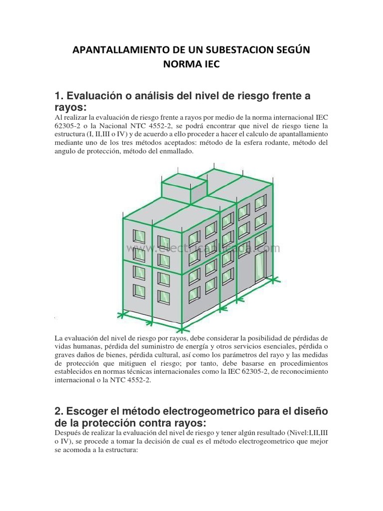 Diseño de un sistema de apantallamiento para subestaciones según la norma IEC | PDF | Esfera ...