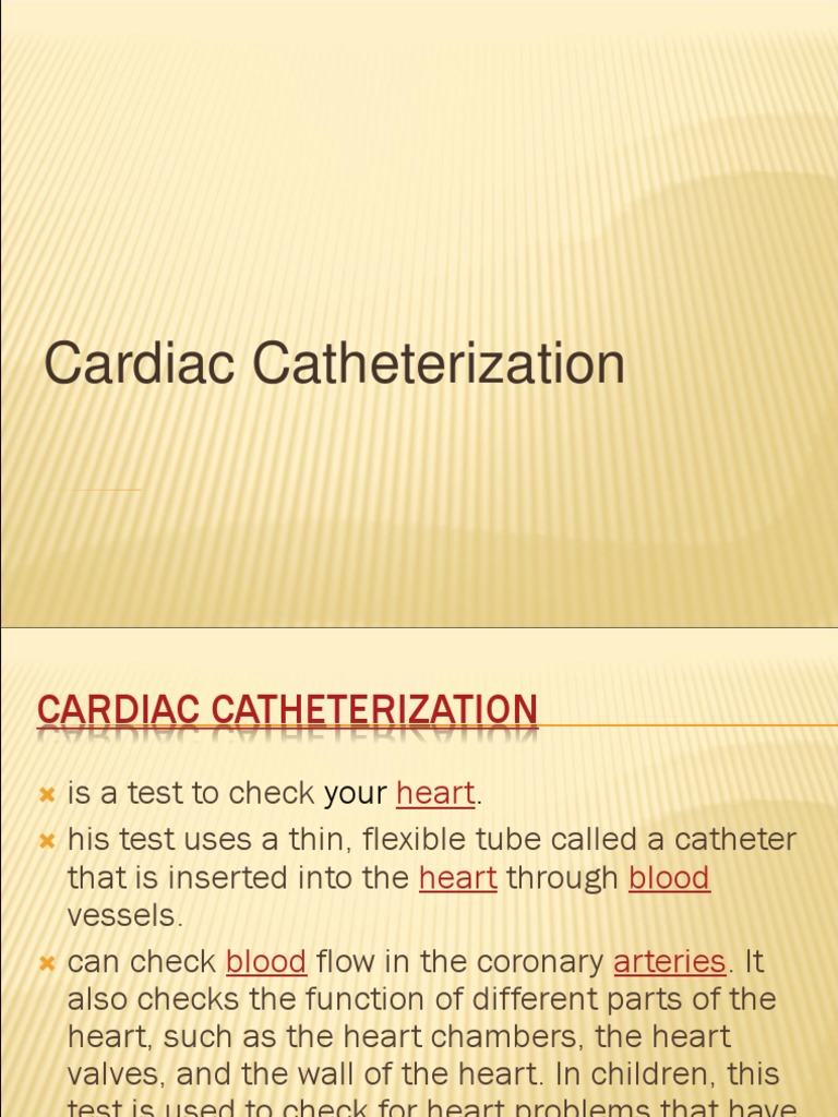 Overview of Cardiac Catheterization | PDF | Percutaneous Coronary ...