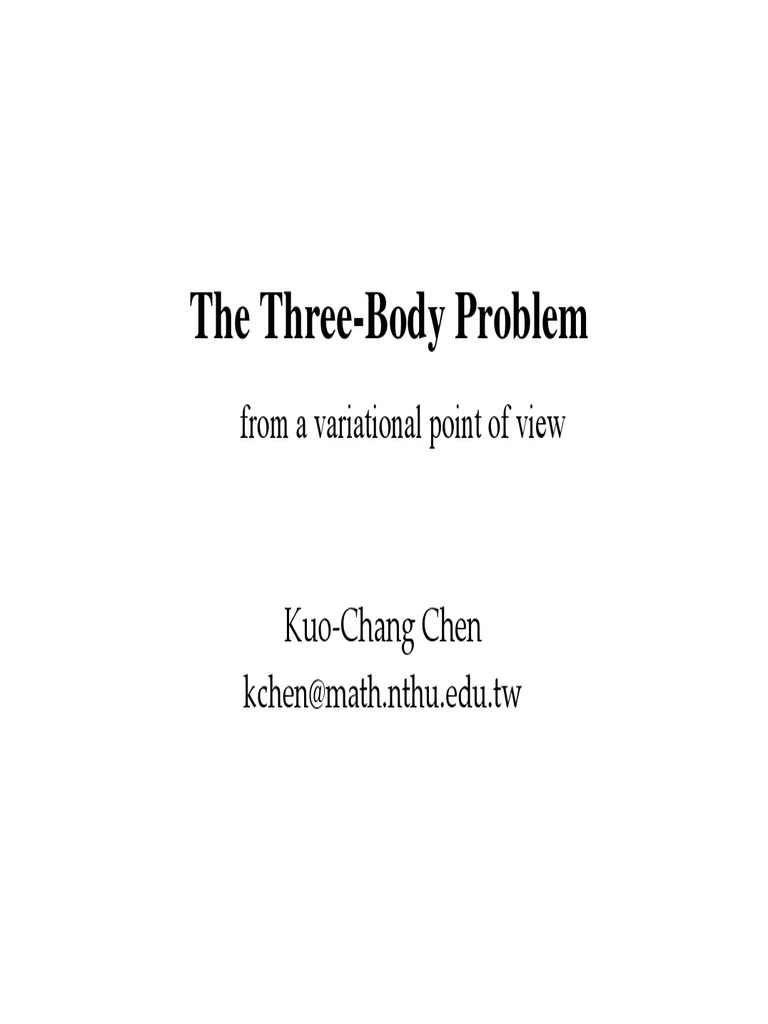 The Three-Body Problem | PDF | Newton's Law Of Universal Gravitation ...