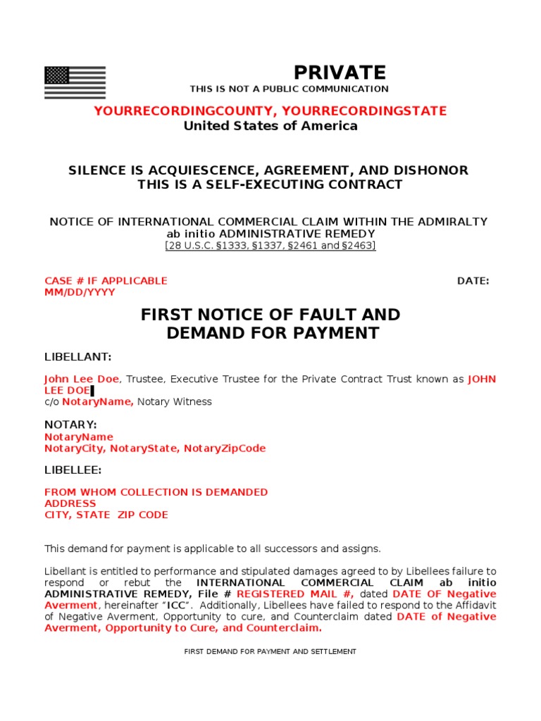 05 - First Demand For Payment | PDF | Uniform Commercial Code | Notary ...