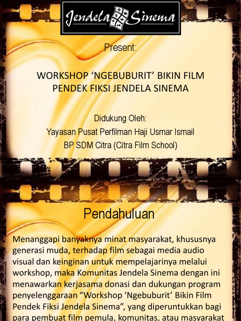 Proposal Workshop Film Jendela Sinema | PDF | Seni