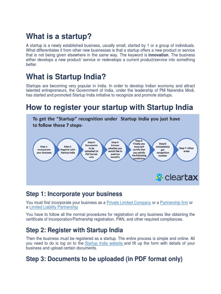 What Is A Startup?: Step 1: Incorporate Your Business | PDF | Startup ...