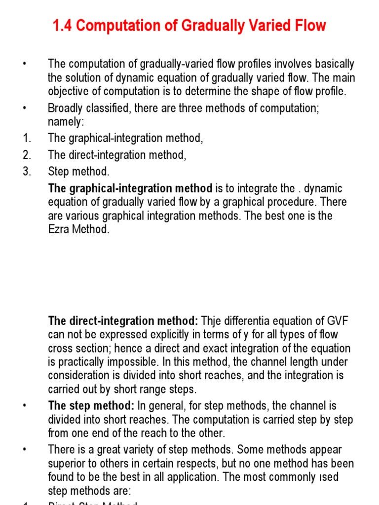 Computation of Gradually Varied Flow: A Comparison of Graphical, Direct Integration, and Step ...