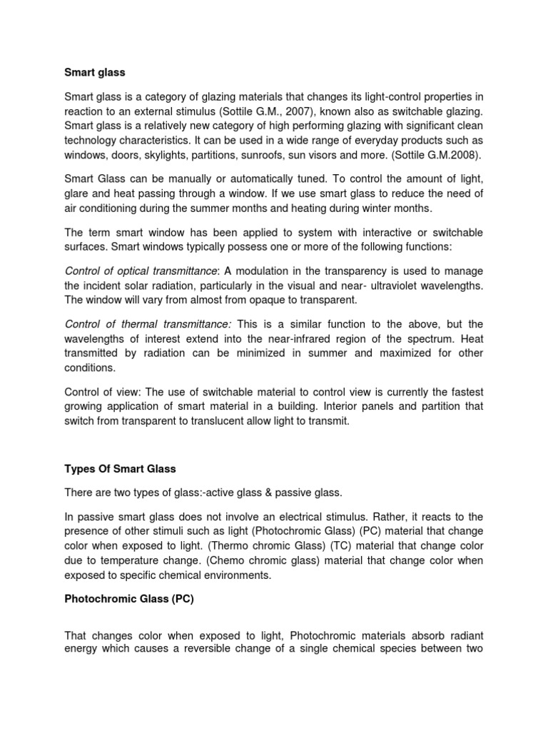 Smart Glass: Control of Optical Transmittance: A Modulation in The ...