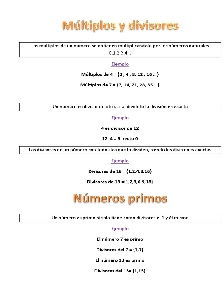 Múltiplos y Divisores | PDF