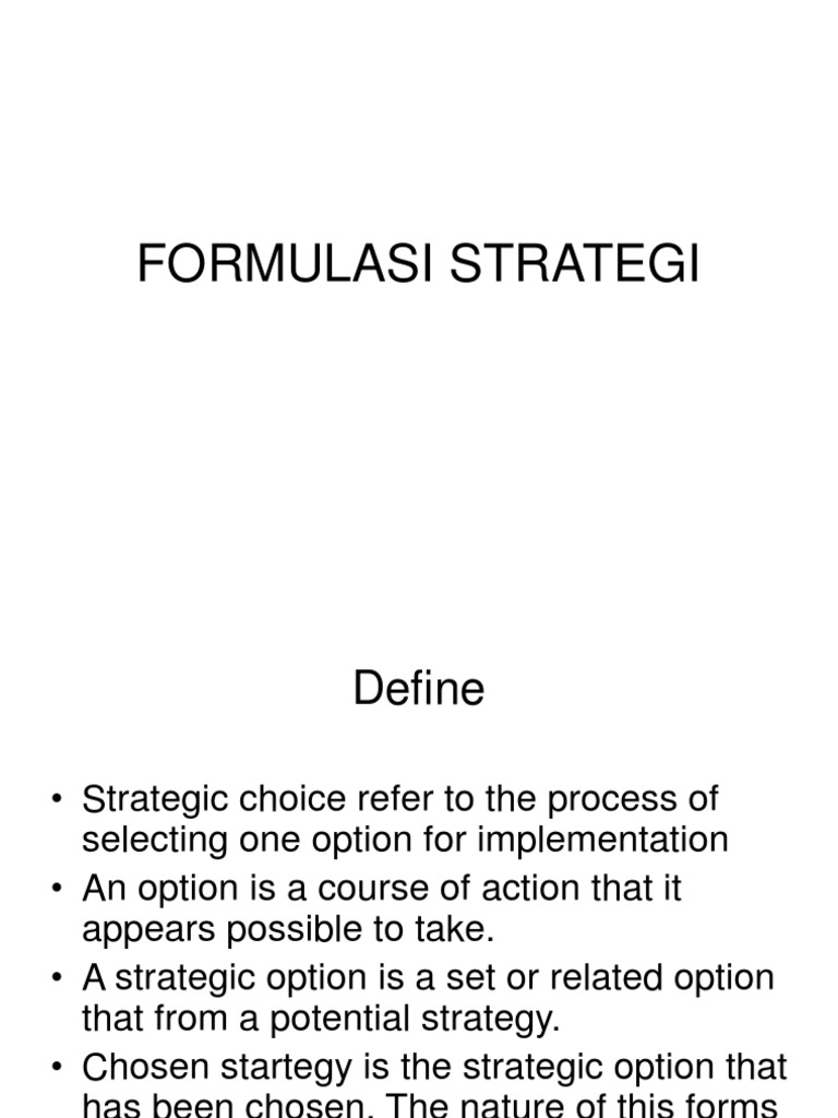 Formulasi Strategi | PDF | Strategic Management | Business