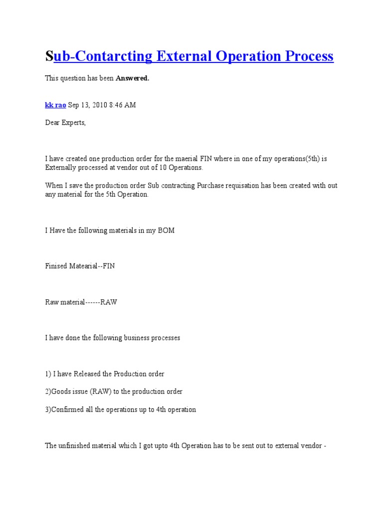 Sap External Operation | PDF | Supply Chain Management | Business Process