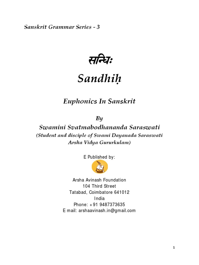 Sandhi Rules in Sanskrit Grammar | PDF | Consonant | Grammar