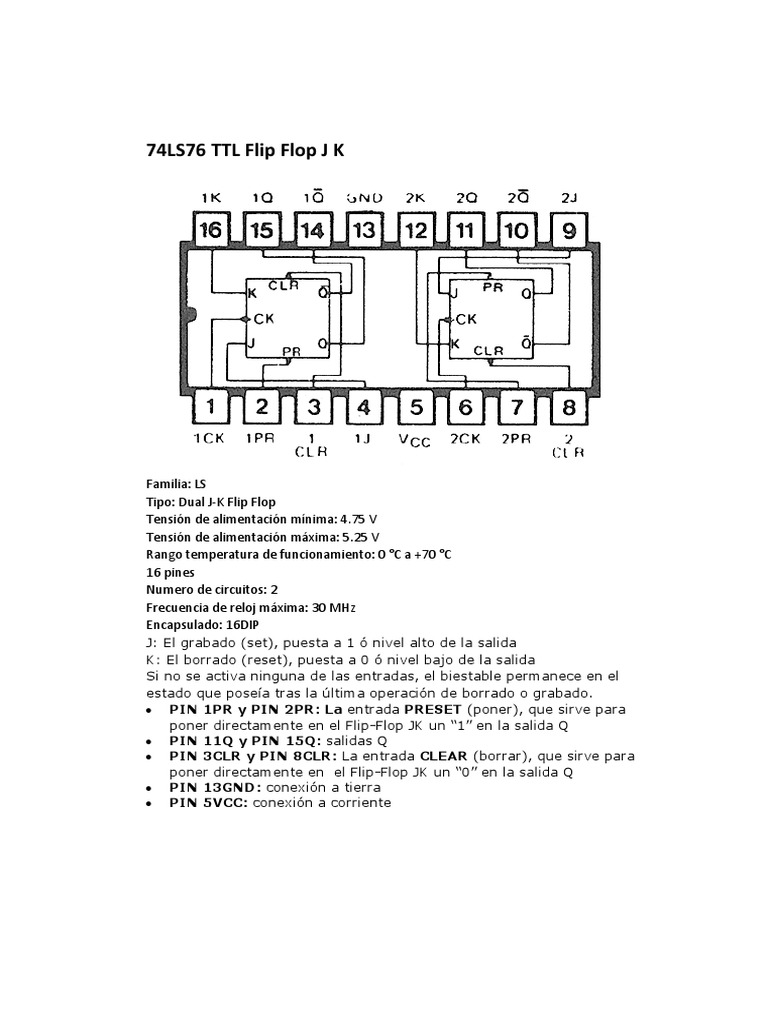 74ls76 TTL Flip Flop J K | PDF