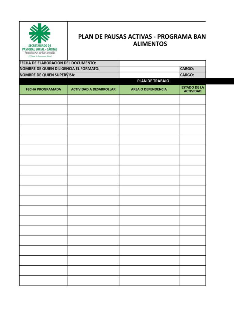 Formato de Pausas Activas | PDF