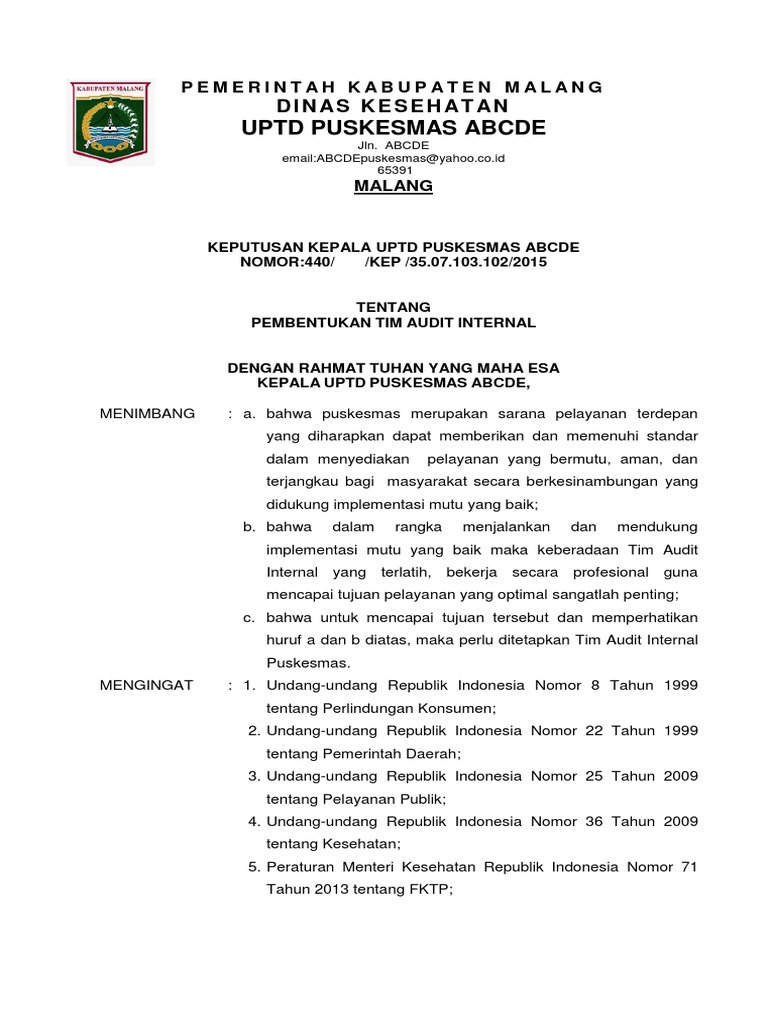 SK Tim Audit Internal | PDF