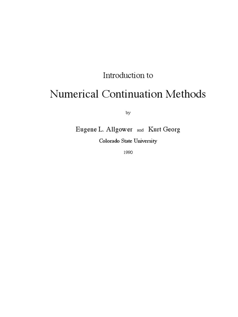 Numerical Continuation Method Pdf Numerical Analysis Derivative