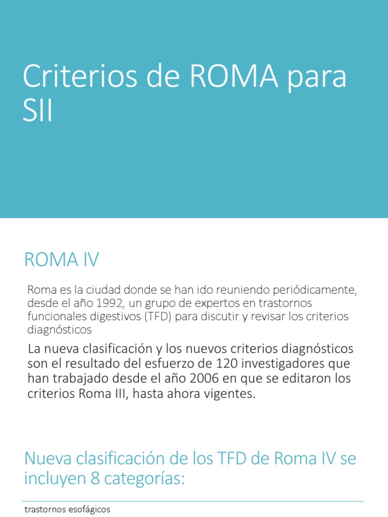 Criterios de ROMA para SII | PDF