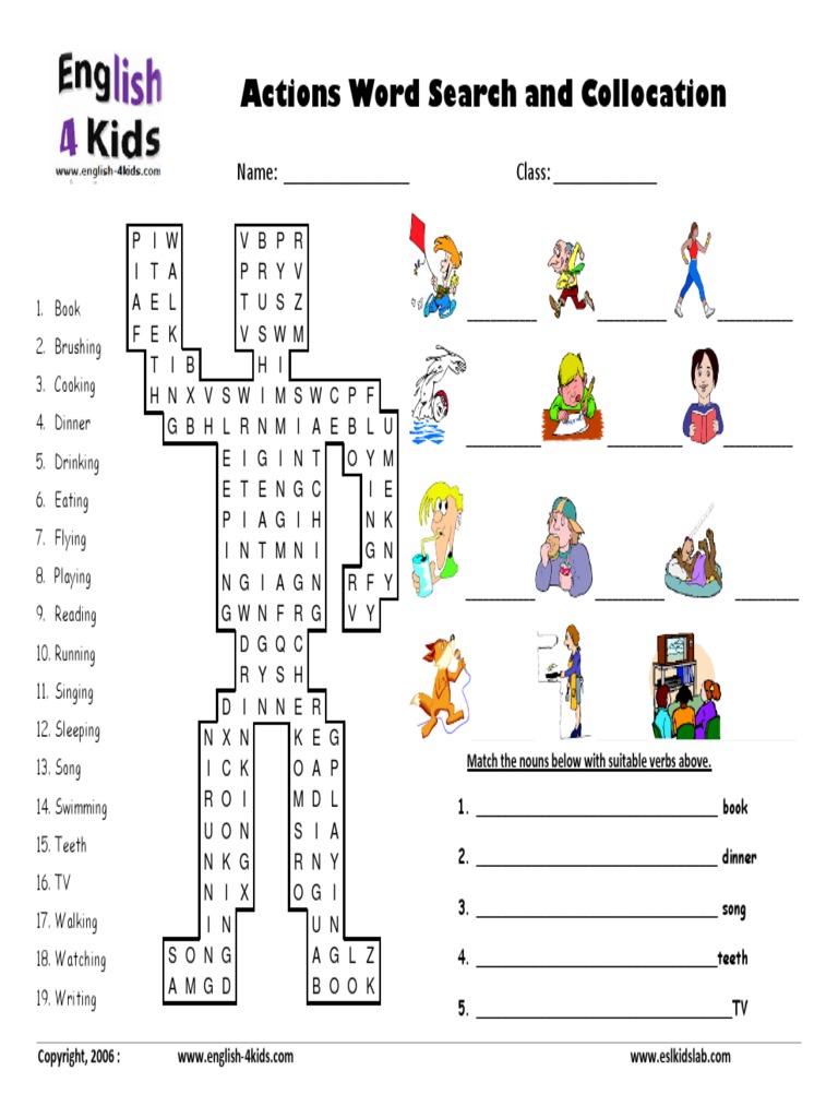 Actions Word Search PDF | PDF