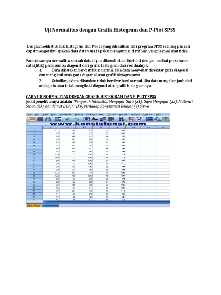 Uji Normalitas Dengan Grafik Histogram Dan P | PDF