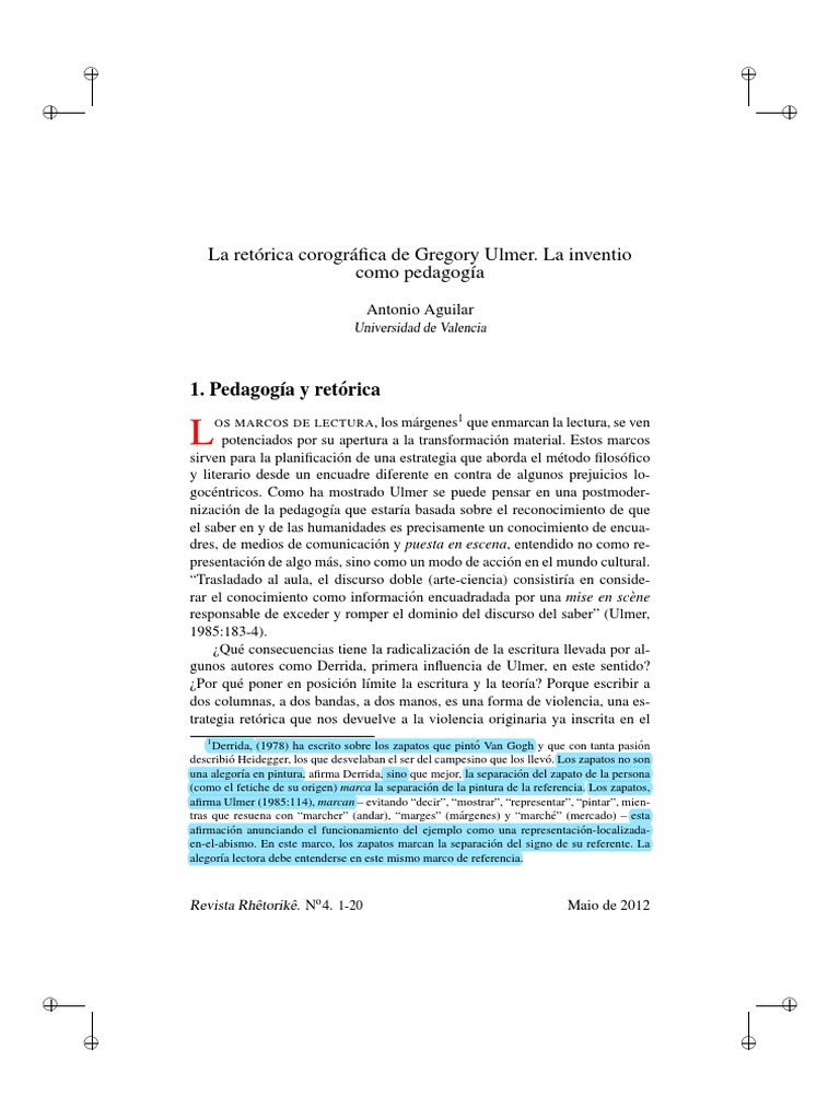 Gregory L. Ulmer - Applied Grammatology - Post (E) - Pedagogy From ...