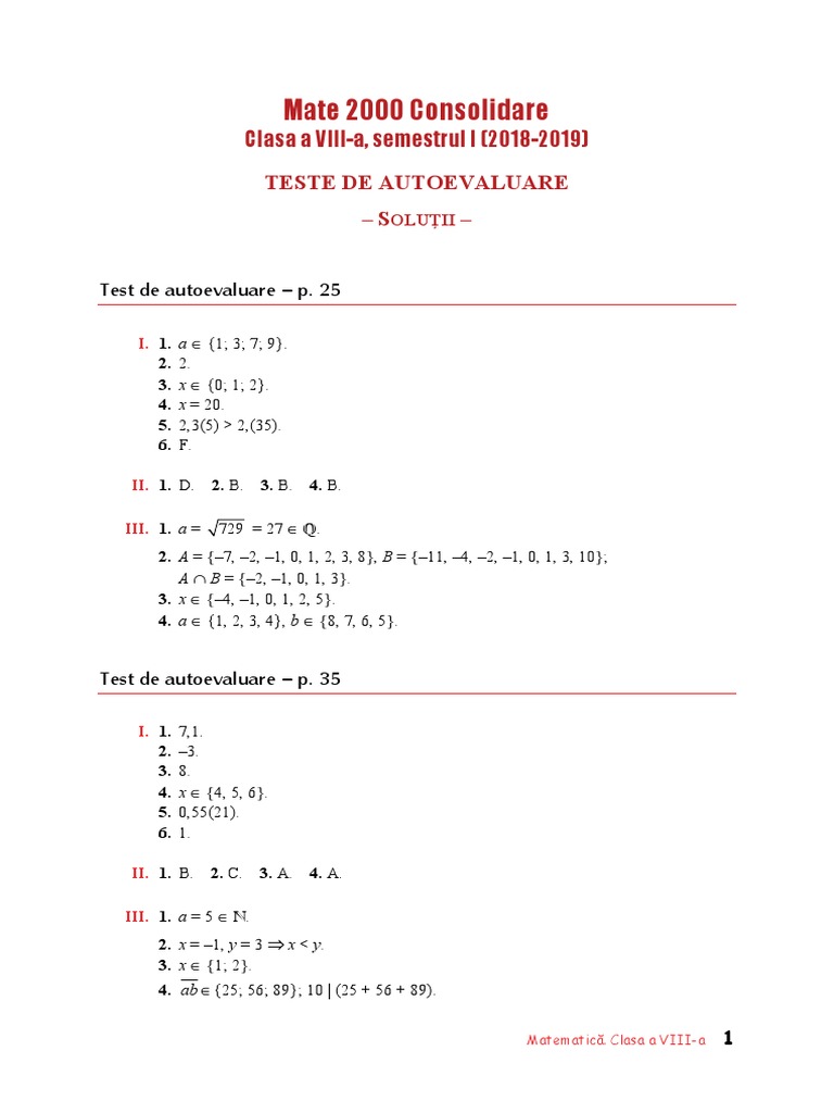 Examen Matematică Clasa a VIII-a 2019 | PDF