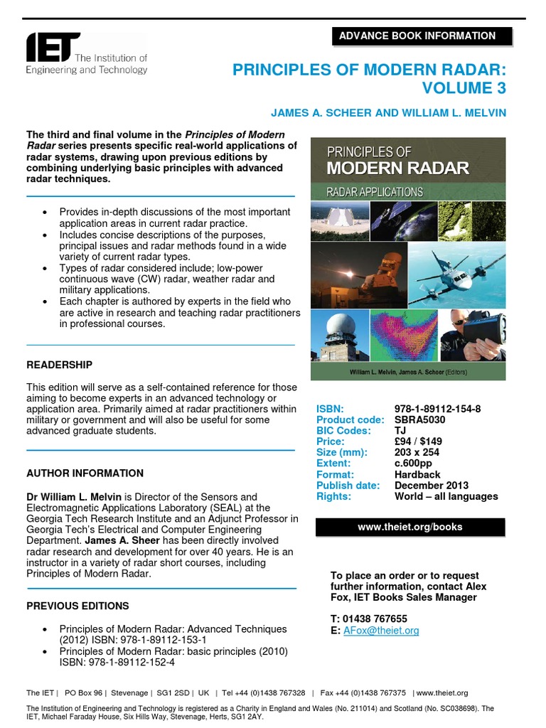 ABI Principles of Modern Radar Volume 3 PDF | PDF | Radar | Science And ...