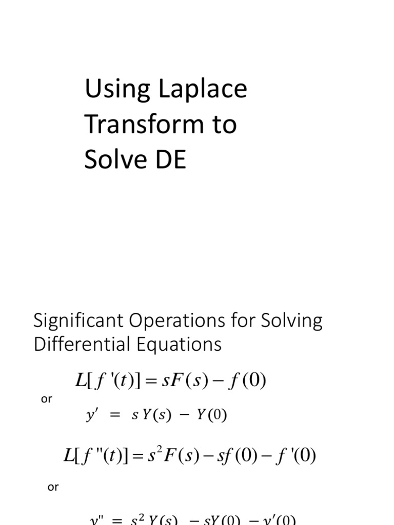 Solving Differential Equations with Laplace | PDF | Laplace Transform ...